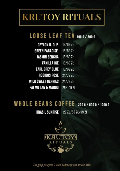 Menu Toruń – Krutoy Lounge